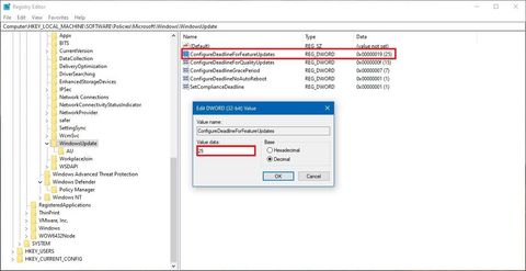How to specify deadlines for automatic updates and restarts on Windows ...