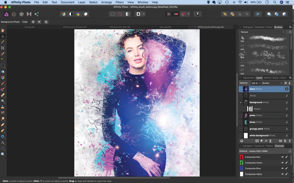 Paint an abstract portrait in Affinity Photo using the powerful Brush ...