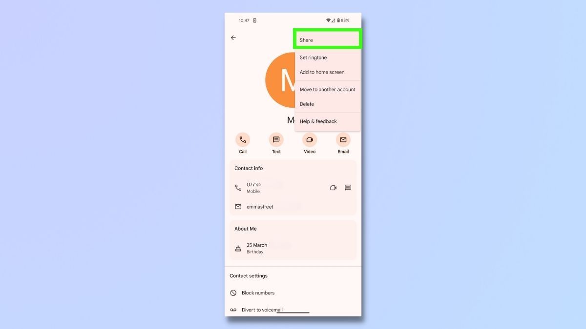 How to send someone all of your contact information from your Android ...