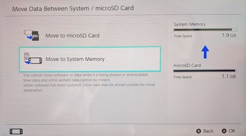 How to transfer game data between internal storage and microSD card on ...