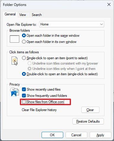 How to stop showing Office.com files in File Explorer on Windows 11 ...