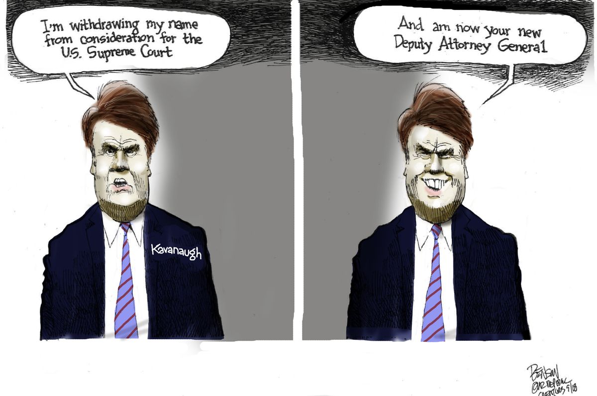 Political cartoon U.S. Brett Kavanaugh Supreme Court nomination Deputy ...