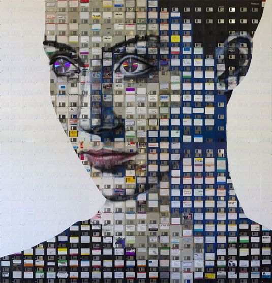 Floppy disks used as canvas for amazing futuristic paintings | Creative ...