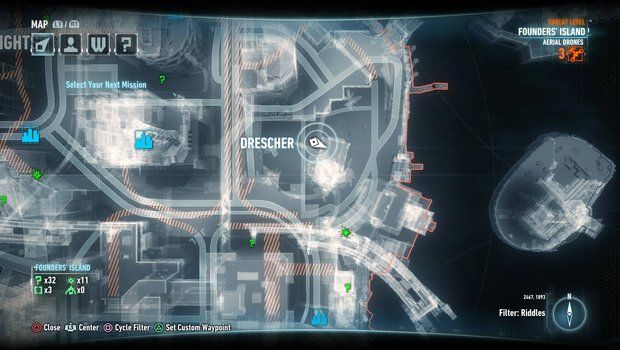 Founders' Island - Batman Arkham Knight Riddler guide to solve every ...