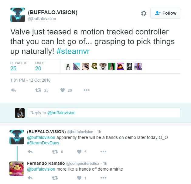 New HTC Vive VR Controller Prototype Showcased At Valve Steam Dev Days ...