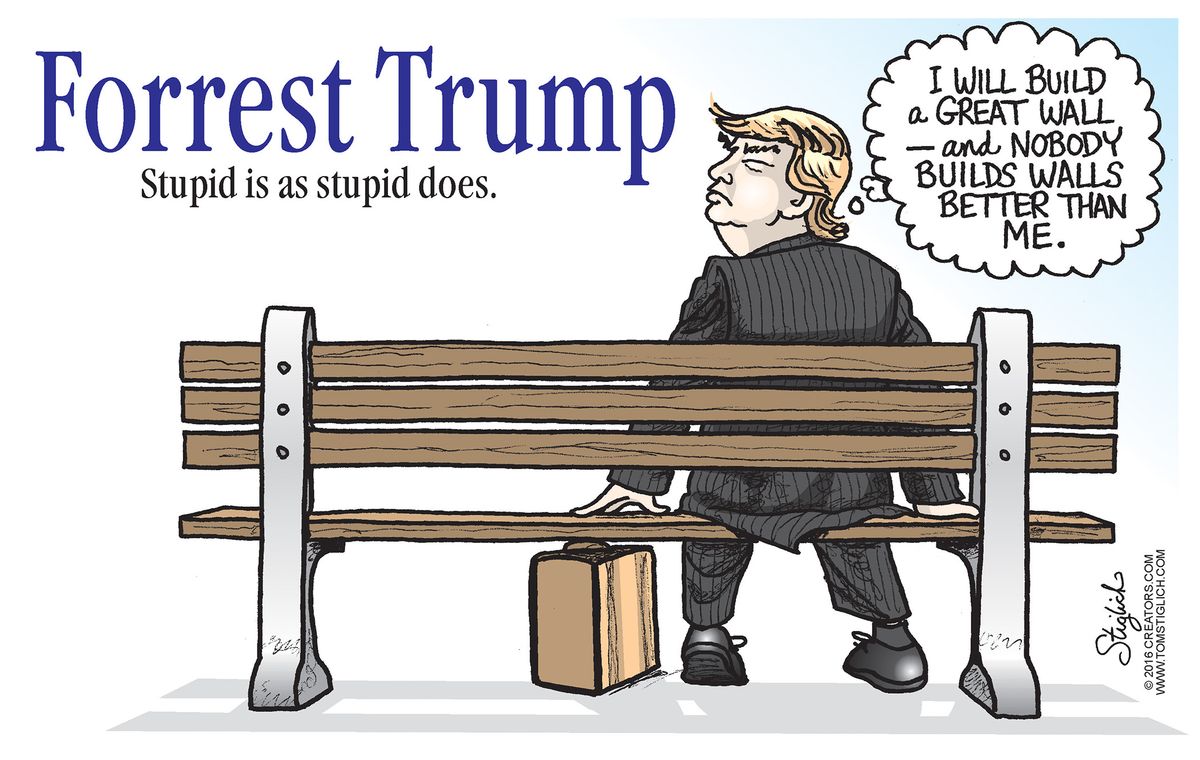 Political cartoon U.S. Donald Trump Forrest Gump | The Week
