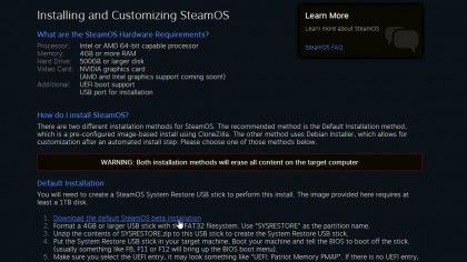 Installation and hardware requirements - Hands on: SteamOS review ...