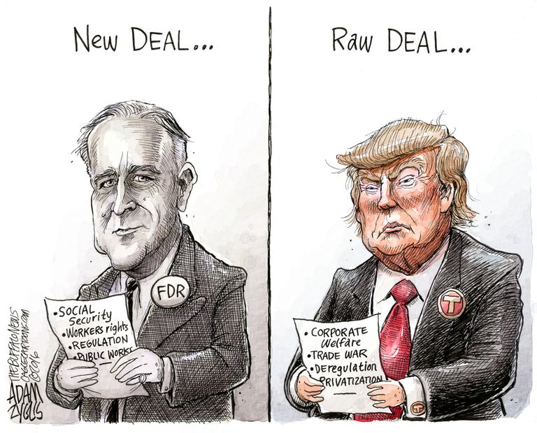Political cartoon U.S. Donald Trump FDR dealmakers | The Week