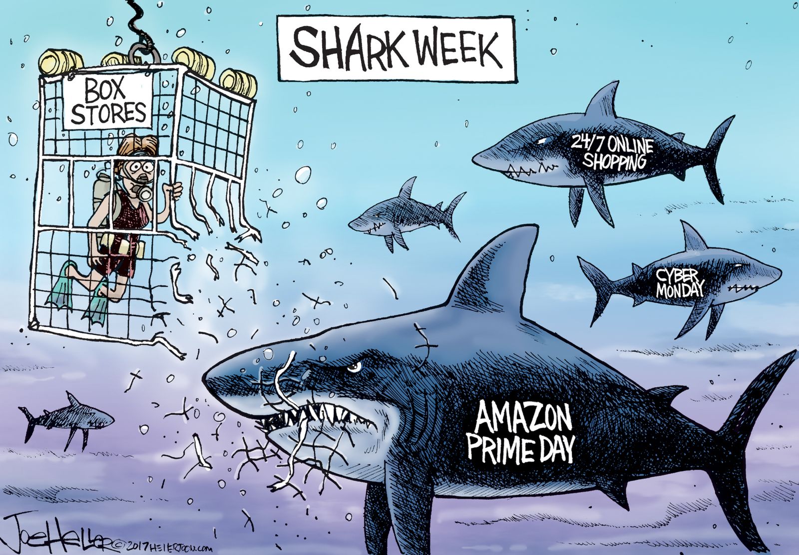Editorial cartoon U.S. Amazon Prime Day stores shopping | The Week