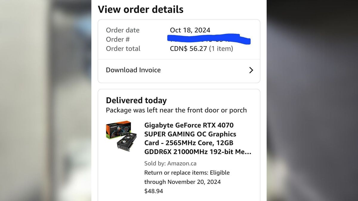 'I was hopeful': one lucky shopper ordered an RTX 4070 Super from Amazon for $40 and it wasn't ...