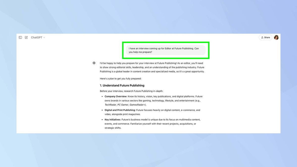 How to ace your job interview with ChatGPT's help | Tom's Guide