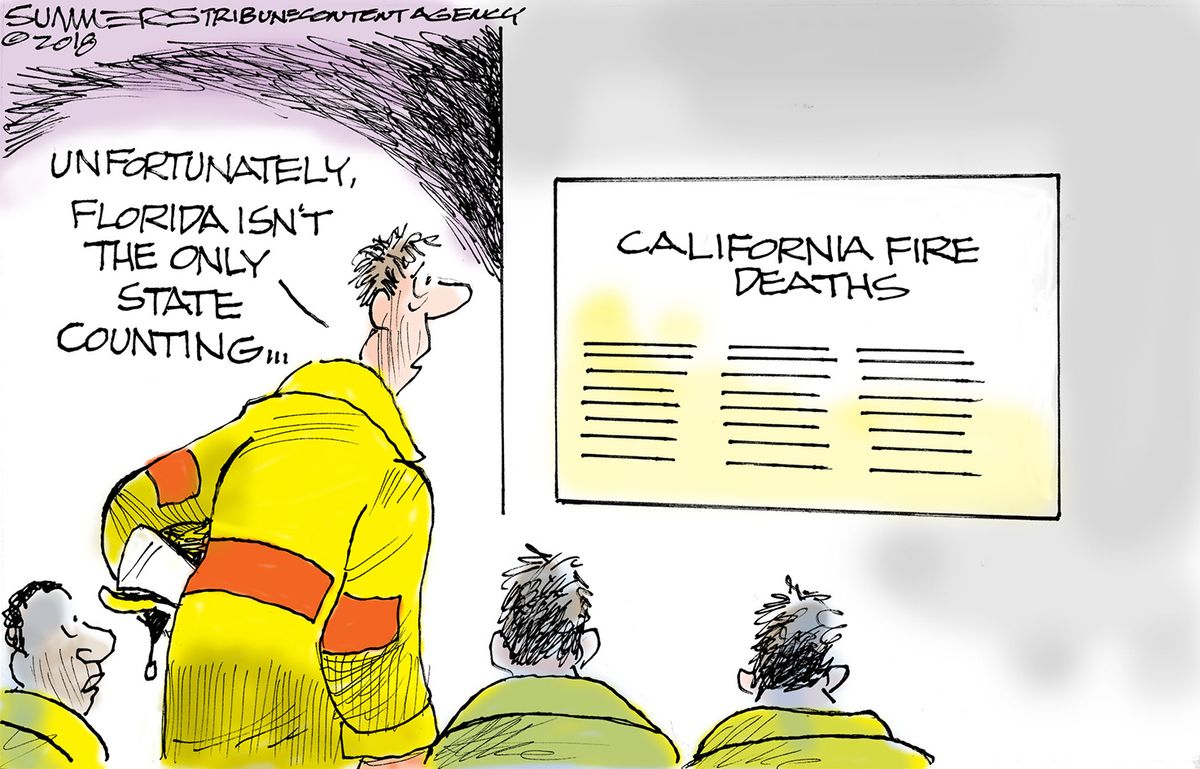 Editorial cartoon U.S. California fires death toll Florida midterm ...
