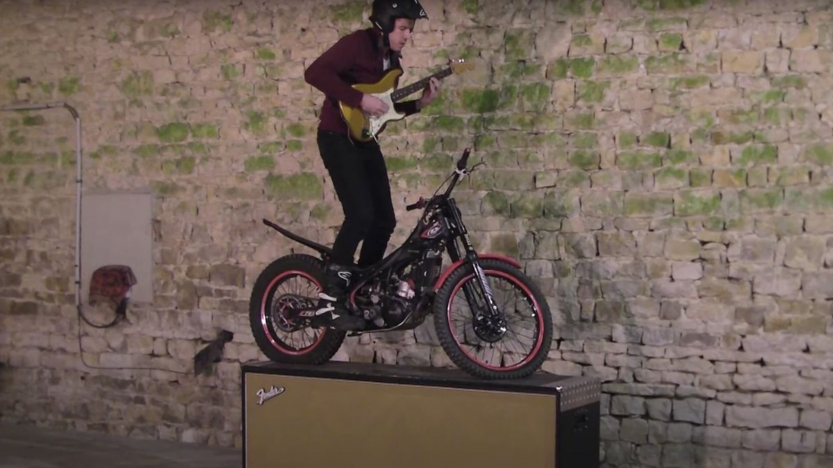 Guitarist covers Sleep while standing on a motorcycle that's balancing ...