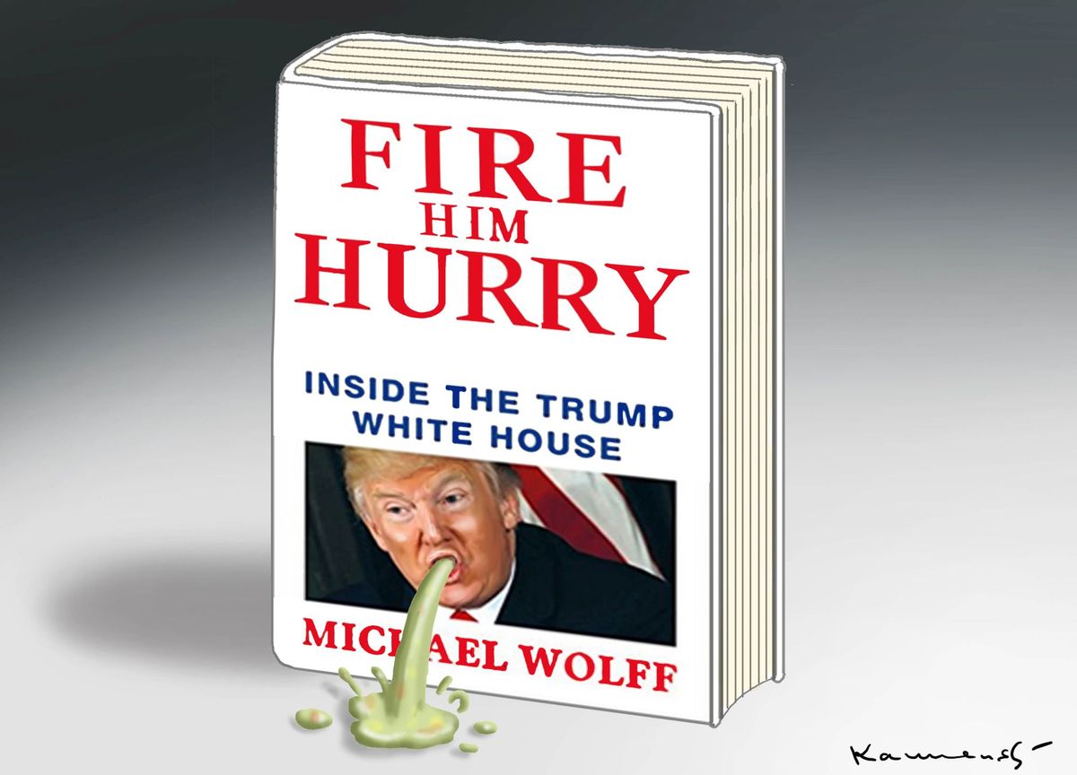 Political cartoon U.S. Fire and Fury Trump impeachment | The Week