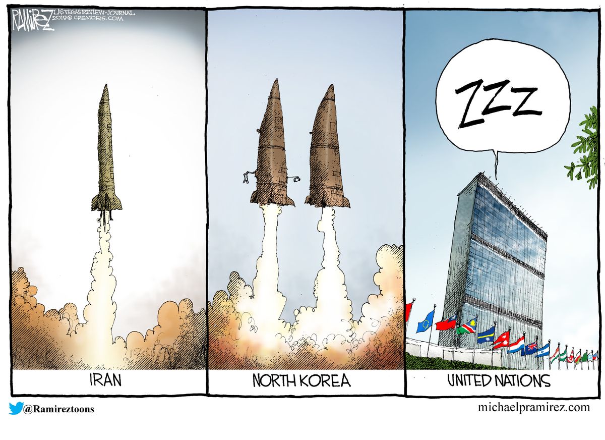 Political Cartoon Nuclear Weapons Iran North Korea UN | The Week