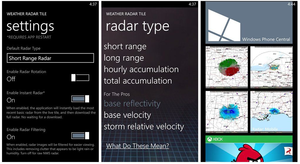 Weather Radar Tile, radar imagery and more for Windows Phone 8 ...