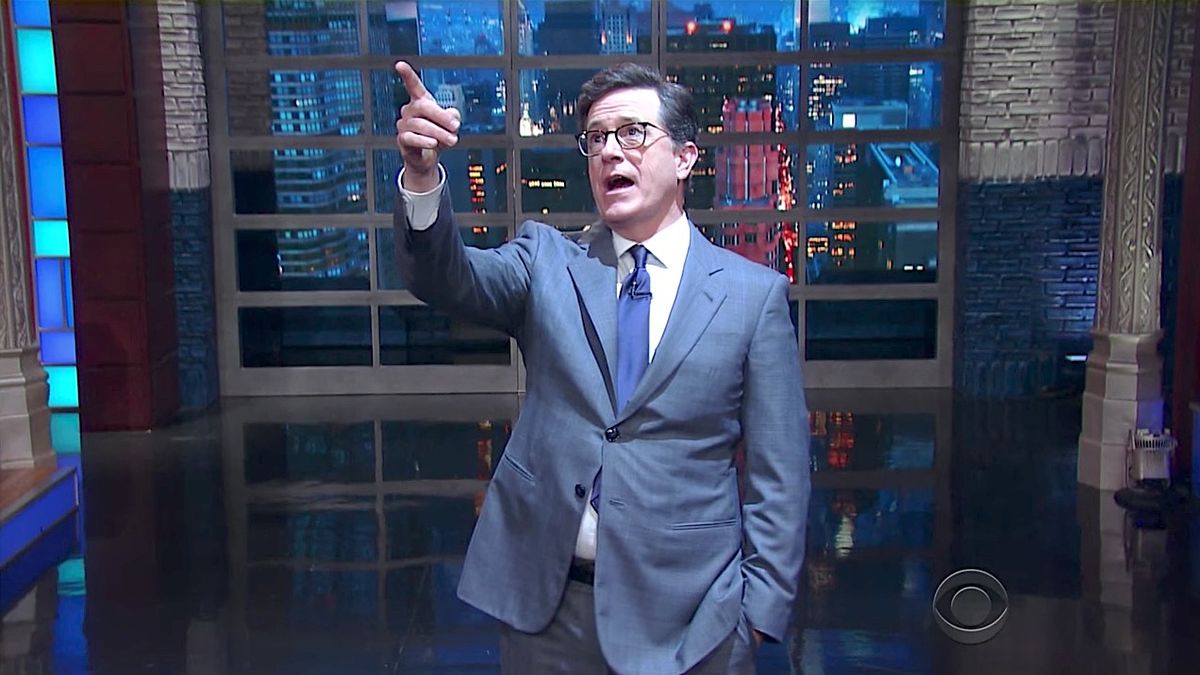 Stephen Colbert and 'God' discuss Trump's world tour of holy sites ...