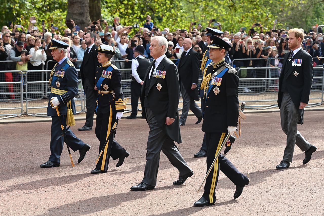 Prince William and Prince Harry Walk Behind Queen Elizabeth's Coffin ...