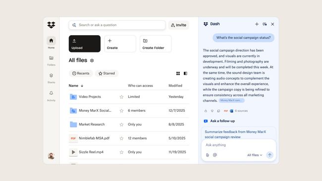 Dropbox is bringing more of its Dash AI features to all users | TechRadar