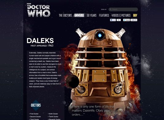 Anniversary website showcases 50 years of Doctor Who | Creative Bloq