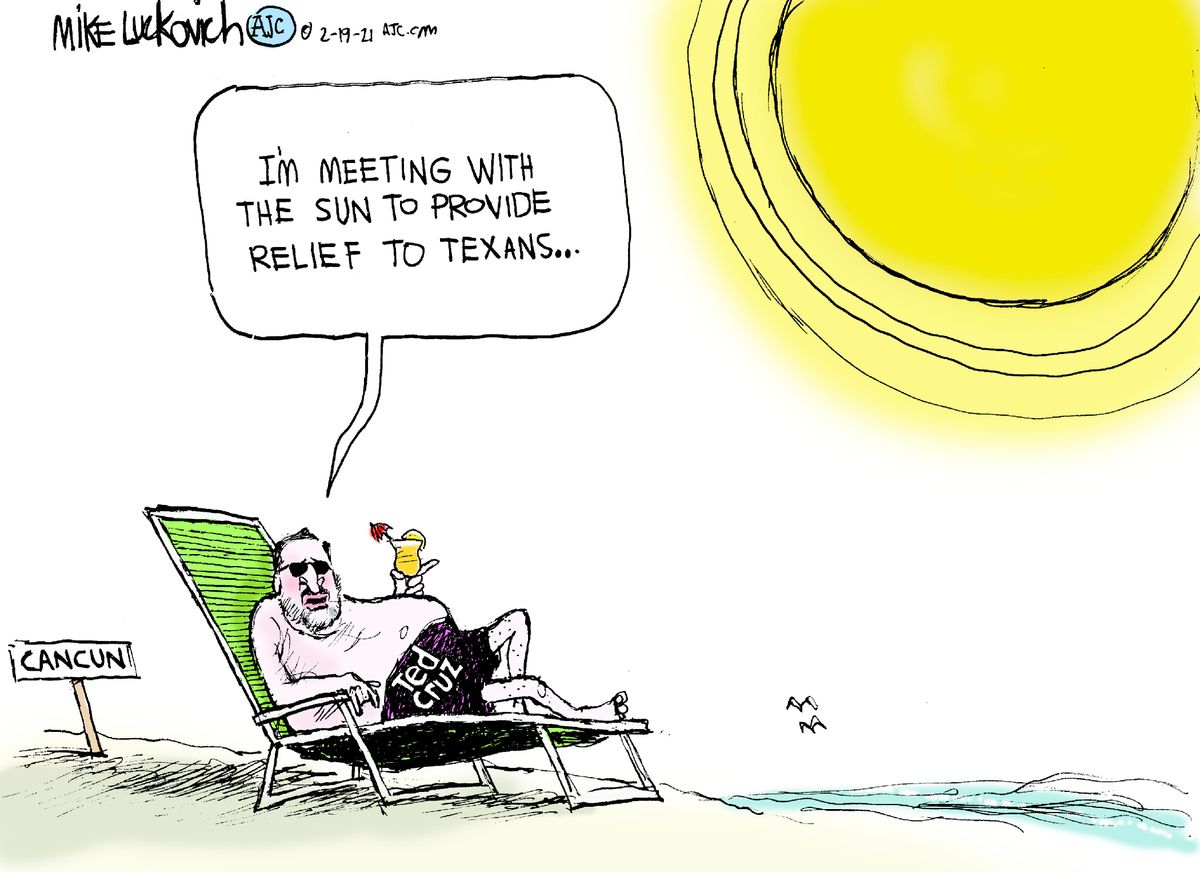 Political Cartoon U.S. ted cruz cancun texas | The Week