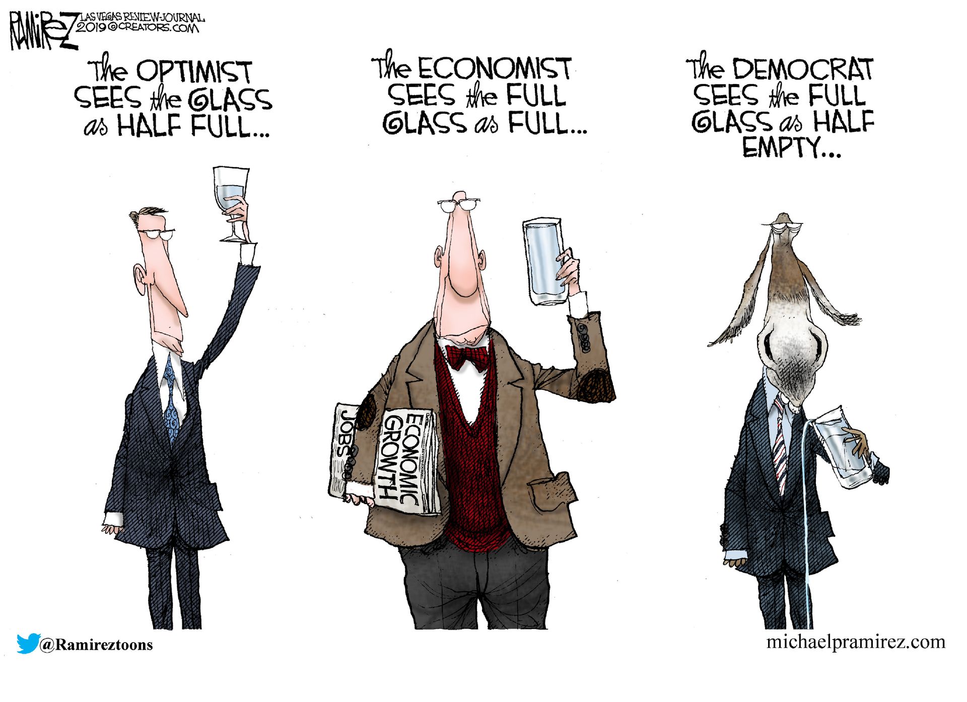 Political Cartoon U.S. Democrats Economists and Optimists | The Week