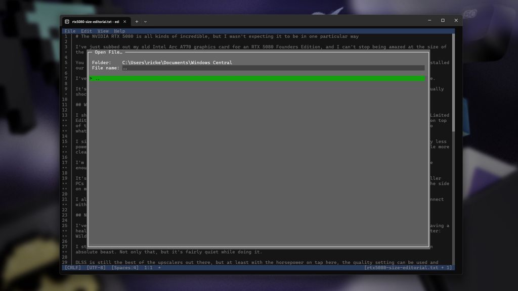 Microsoft has a new text editor, and it's for the terminal | Windows Central