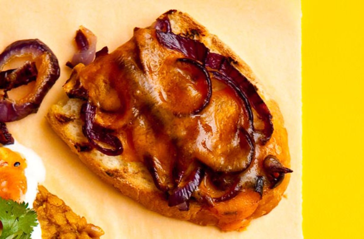Roasted red onion and cheese toast topper | Brunch Recipes | GoodtoKnow