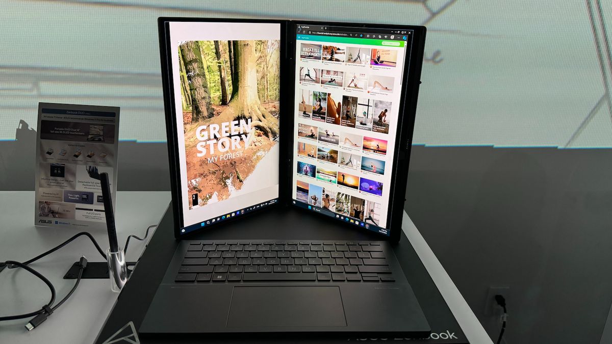 Asus Zenbook Duo is a dual-screen foldable with two 14-inch OLED ...