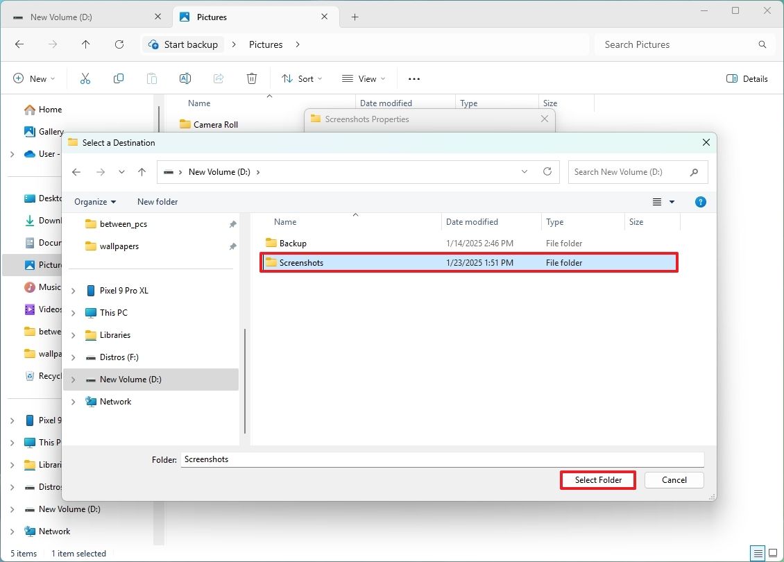 Change default save location for screenshots on Windows 11 | Windows ...