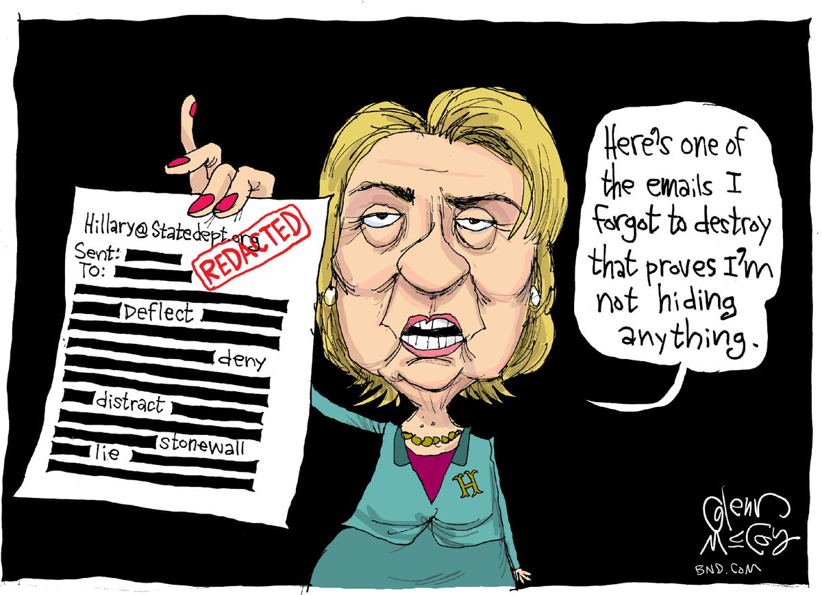 Political cartoon Hillary Clinton emails | The Week