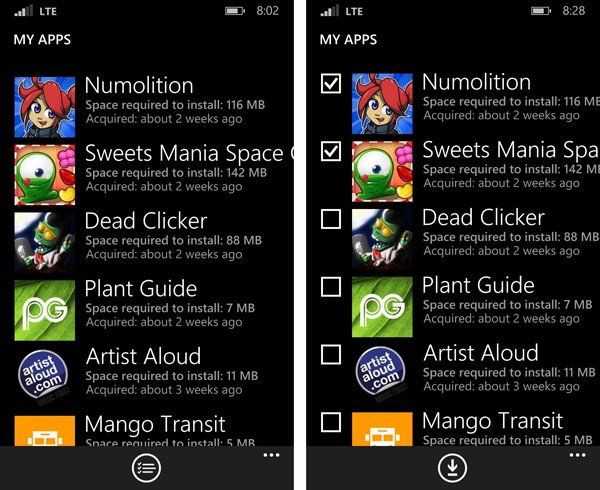 Re-installing apps and games with Windows Phone 8.1 is now easier, here ...