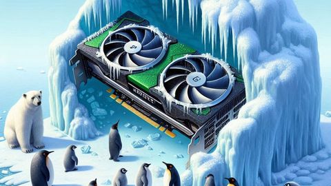 Liquid cooling? What about solid-state cooling? This madlad froze a GPU in a chunk of ice ...