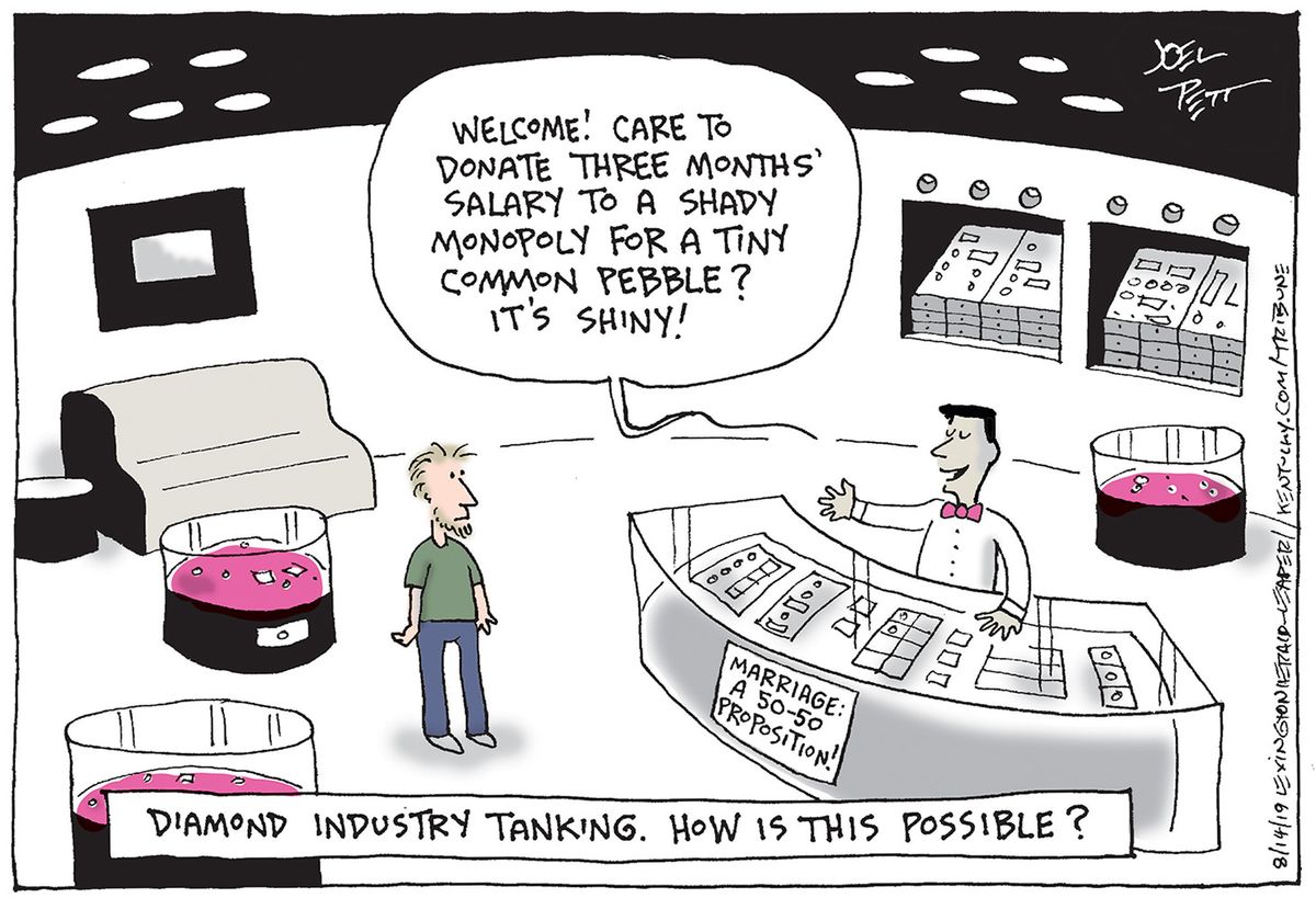 Editorial Cartoon Diamond Industry Marriage So-So Proposition | The Week