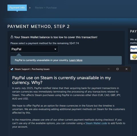 Steam payment headaches grow as PayPal is no longer usable for much of ...