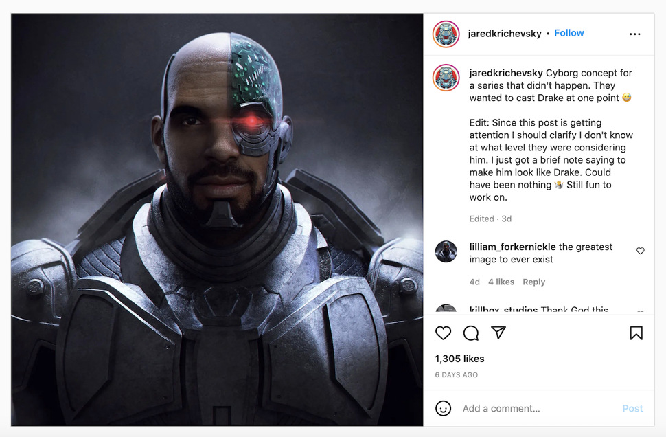 See What Drake Could Look Like As DC’s Cyborg | Cinemablend