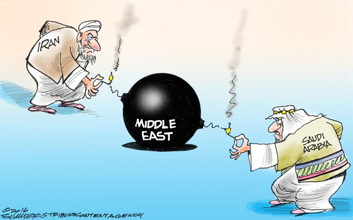 Political cartoon World Saudi Arabia Iran Middle East | The Week