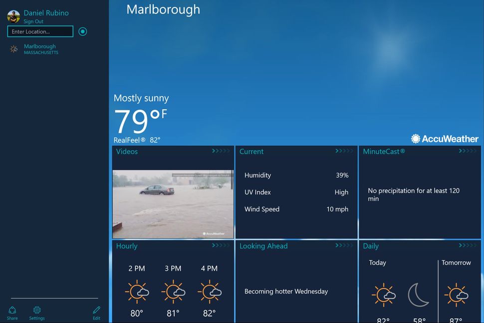 AccuWeather gets a slight UI revamp and more in latest Windows 10 app ...