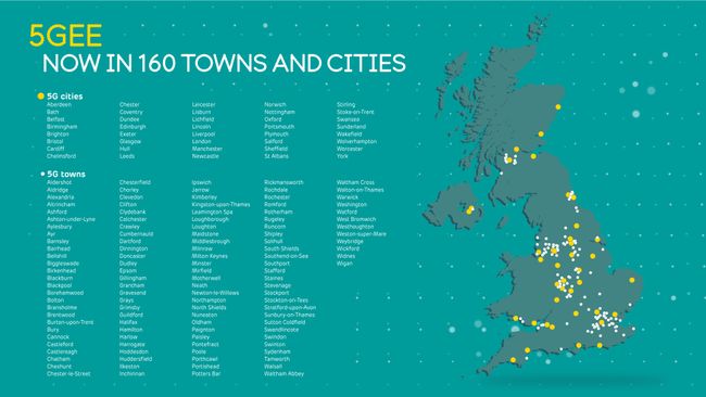 EE adds 35 new UK towns and cities to its 5G network | 5Gradar