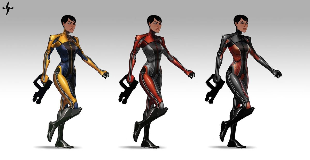 Mass Effect concept art shows Shepard as a Reaper, Tali unmasked, and ...