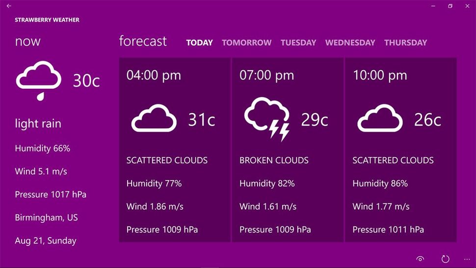 Strawberry Weather is a colorful way to check up on your local forecast ...
