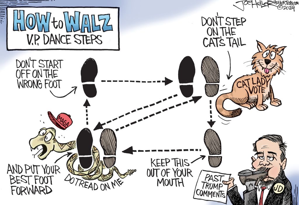5 poll dancing cartoons about Tim Walz | The Week