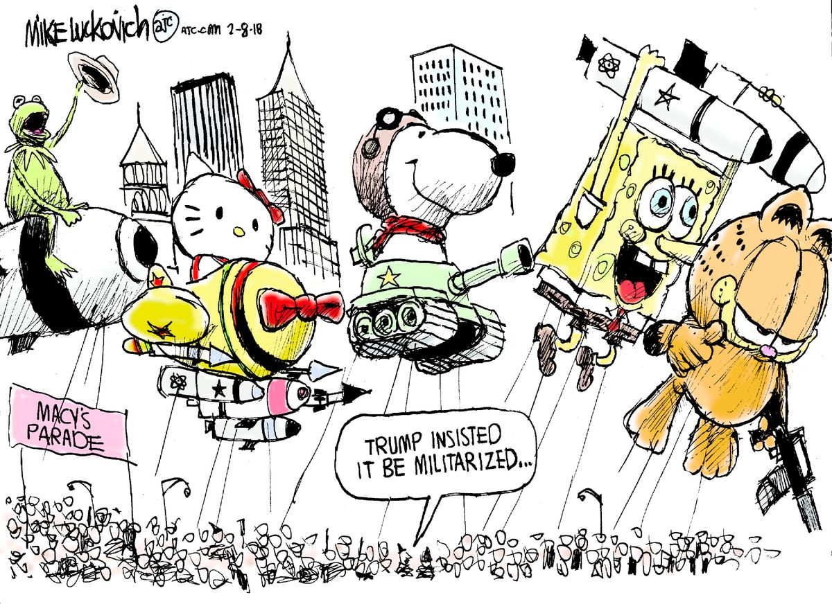9 brutally hilarious cartoons about Trump's military parade obsession ...