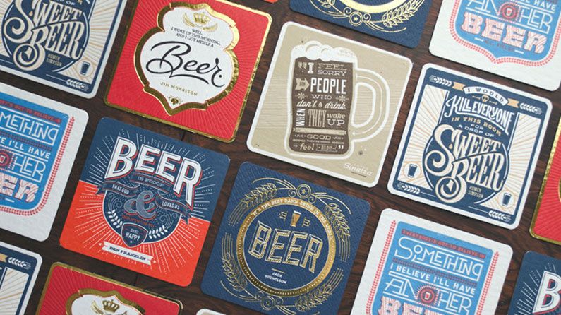 Typography coasters celebrate the beauty of beer | Creative Bloq