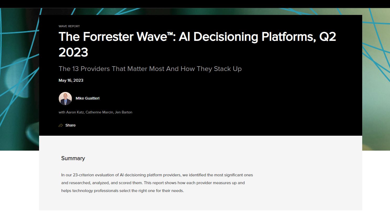 The Forrester Wave™: AI decisioning platforms, Q2 2023 | IT Pro