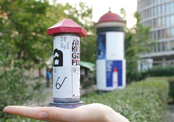 Agency creates a tiny poster column to showcase its latest work ...