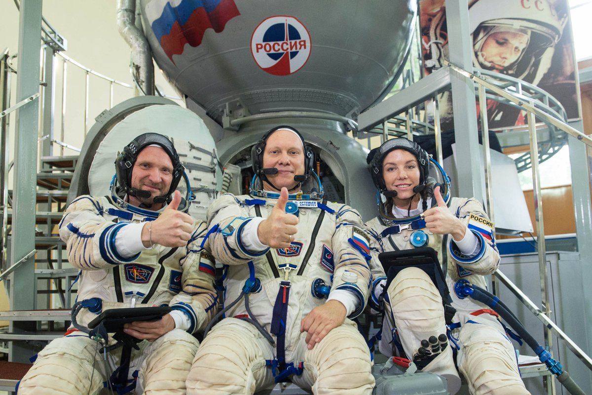 In photos: Russian film crew launching to the International Space ...