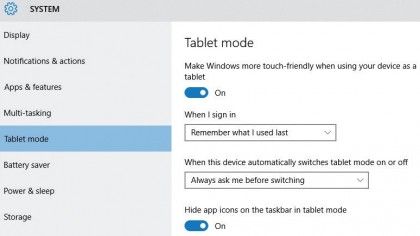 The main effects - How to use Windows 10's Tablet Mode - Page 2 | TechRadar