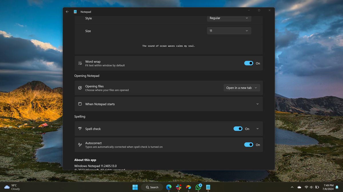 Notepad gains spell check and autocorrect after 41 years | Windows Central