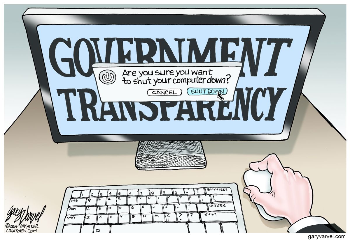 Political cartoon U.S. government transparency | The Week